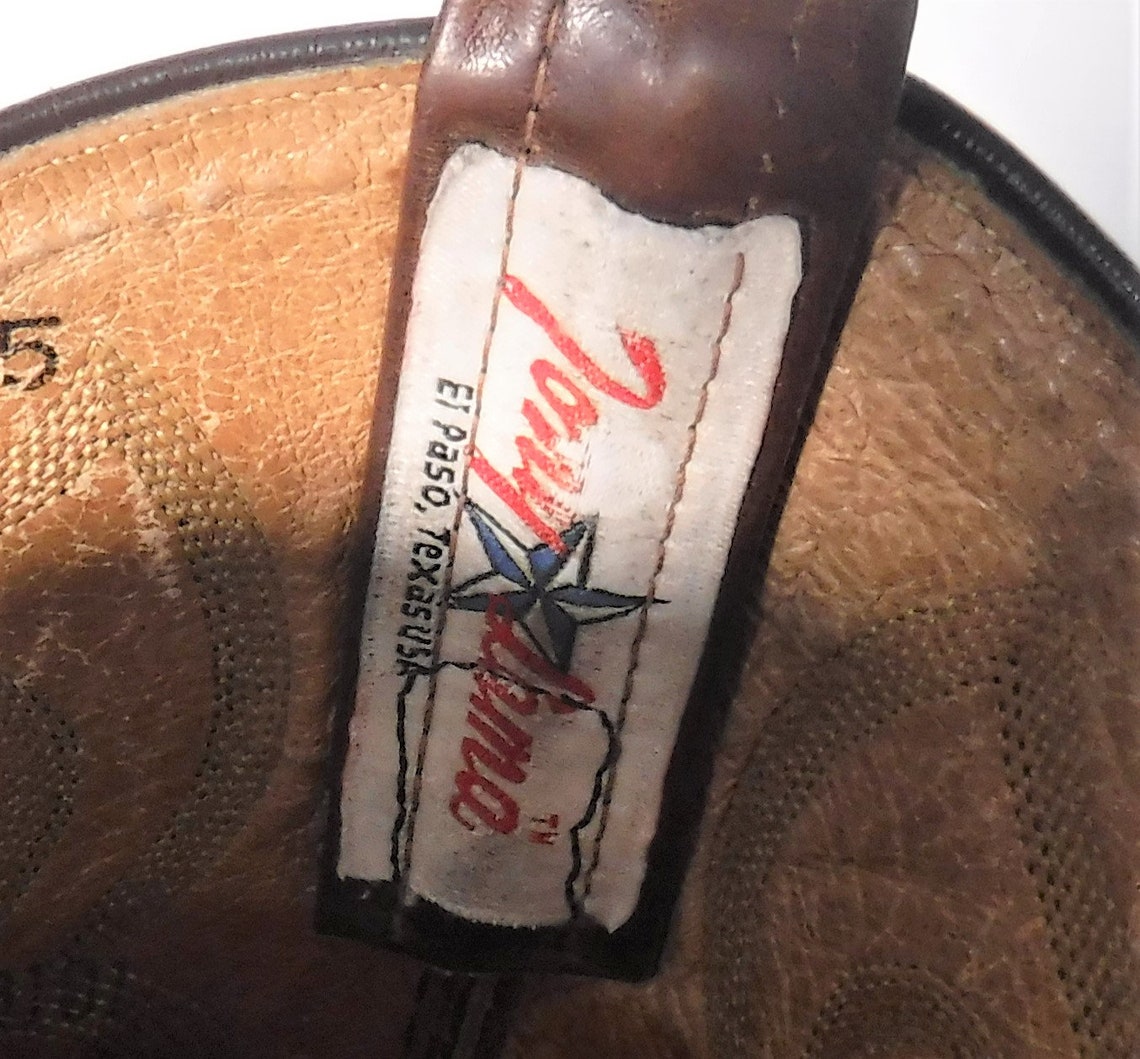 Vintage Men's Tony Lama Leather Cowboy Western 8 1/2 D | Etsy