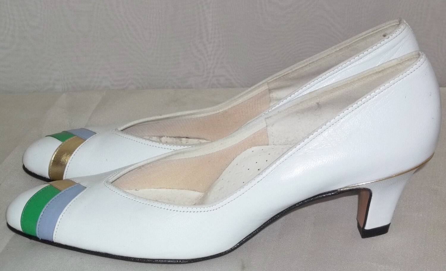 Vintage 1960's Johansen White Leather Shoes Heels Pumps 6 A - Etsy
