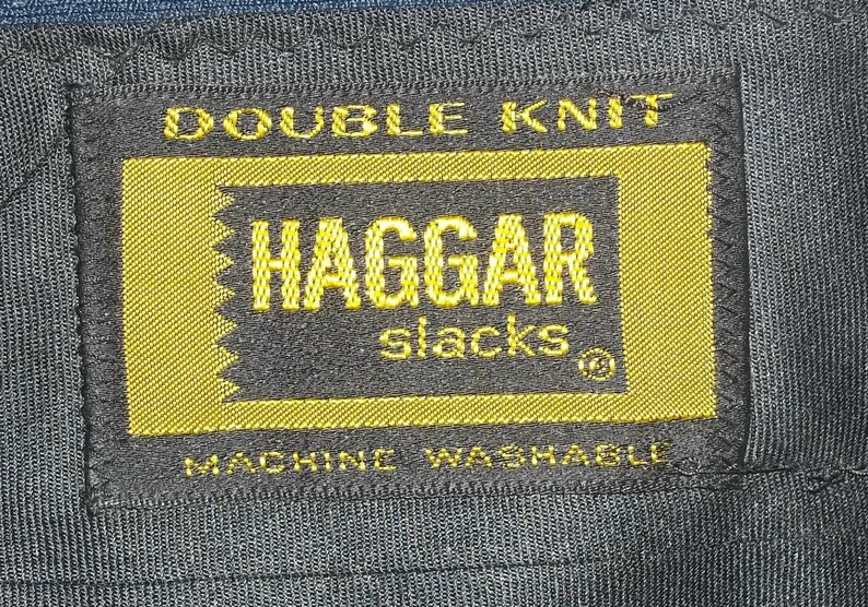 Vintage Mens Haggar Mod Retro Navy Blue Polyester Pants Slacks 36 X 28 ...