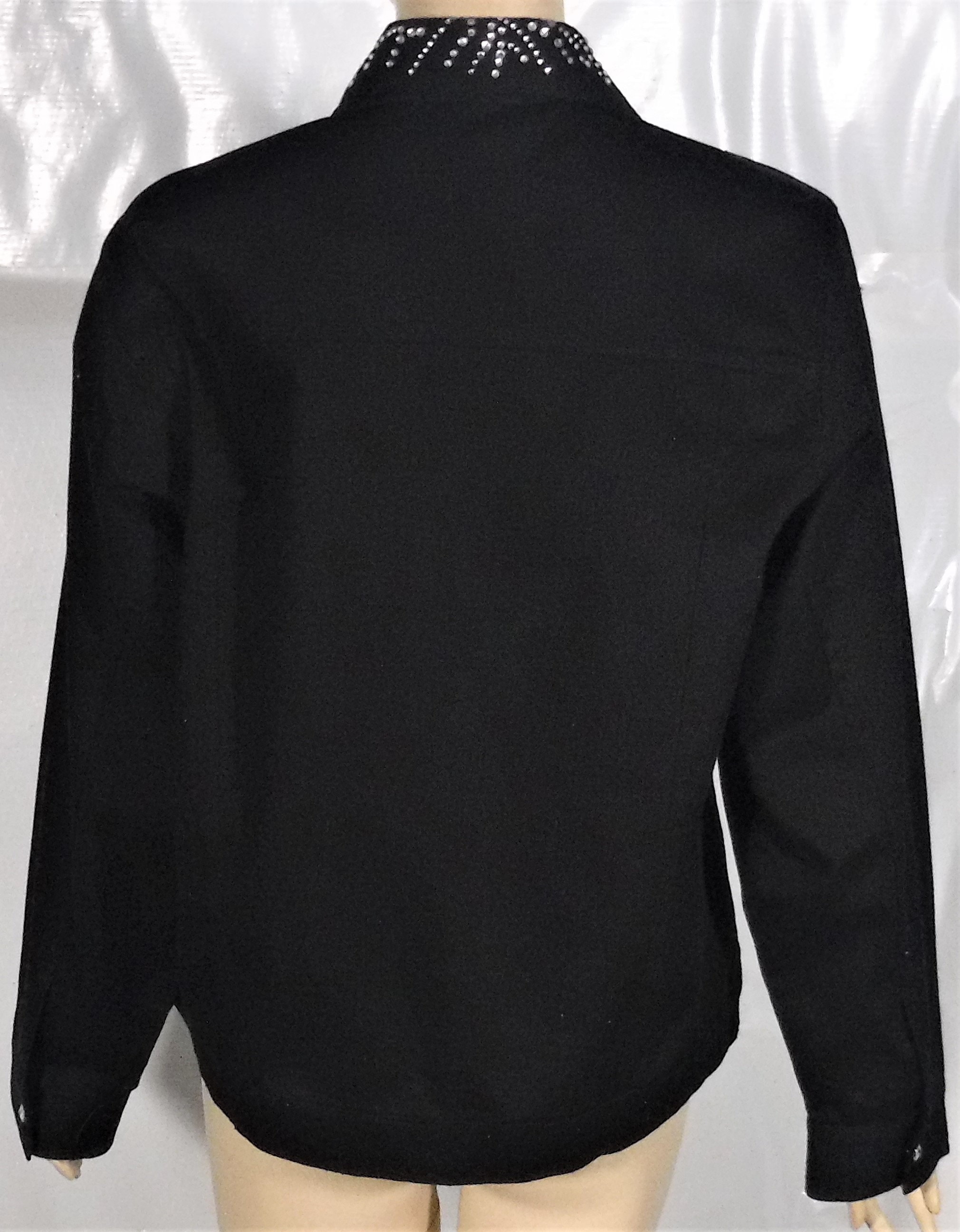 Vintage 1990's Deadstock NWT Black Denim Rhinestone Western Jacket Don ...