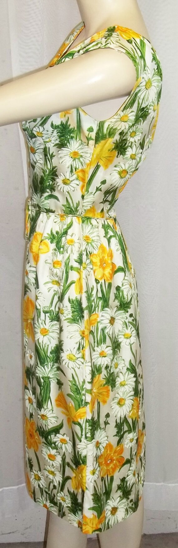 Vintage Ben Barrack Floral Wiggle Dress Small Daisy D… - Gem