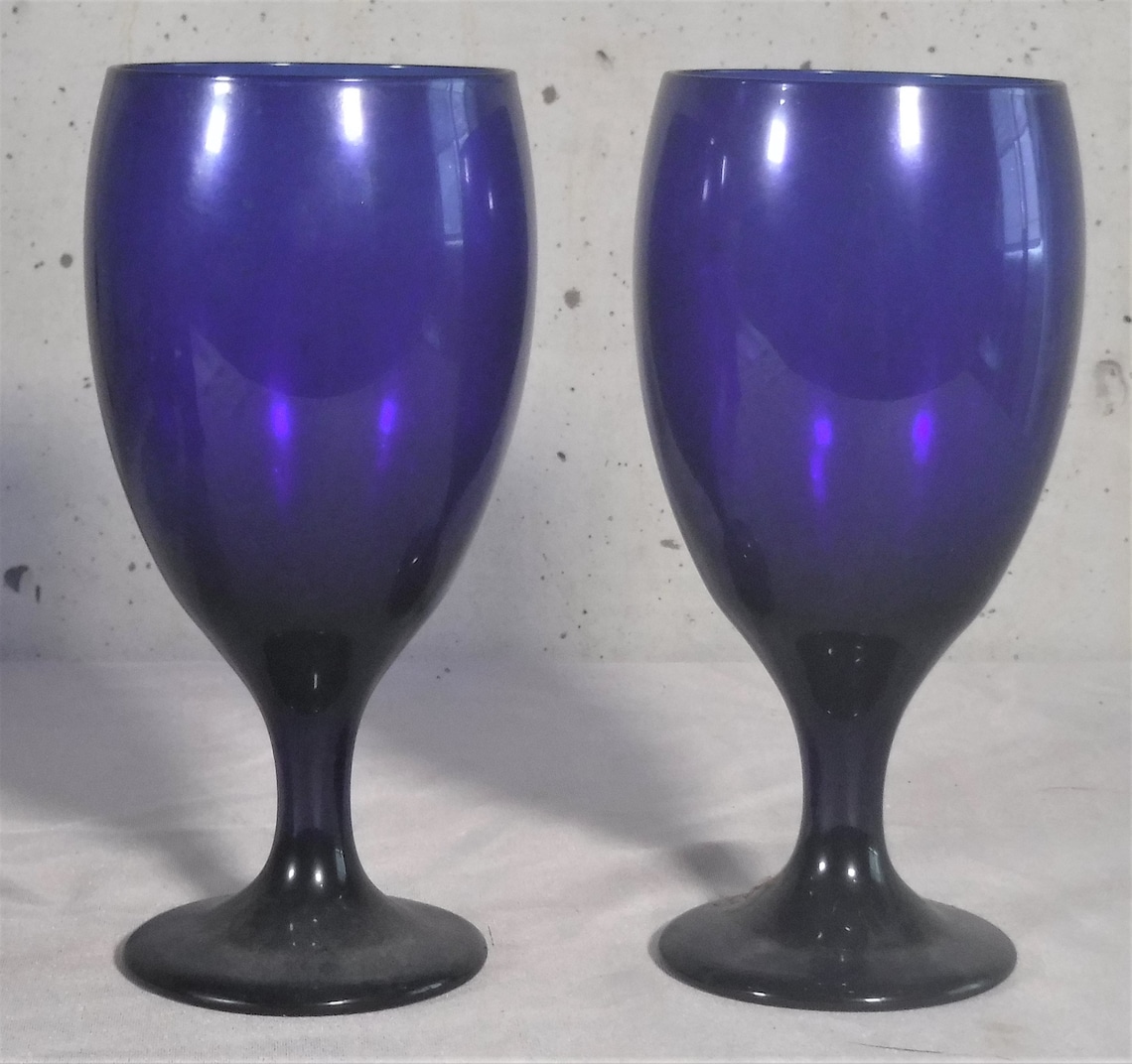 Set of 2 Vintage Libbey Cobalt Blue Glass Water Goblets - Etsy