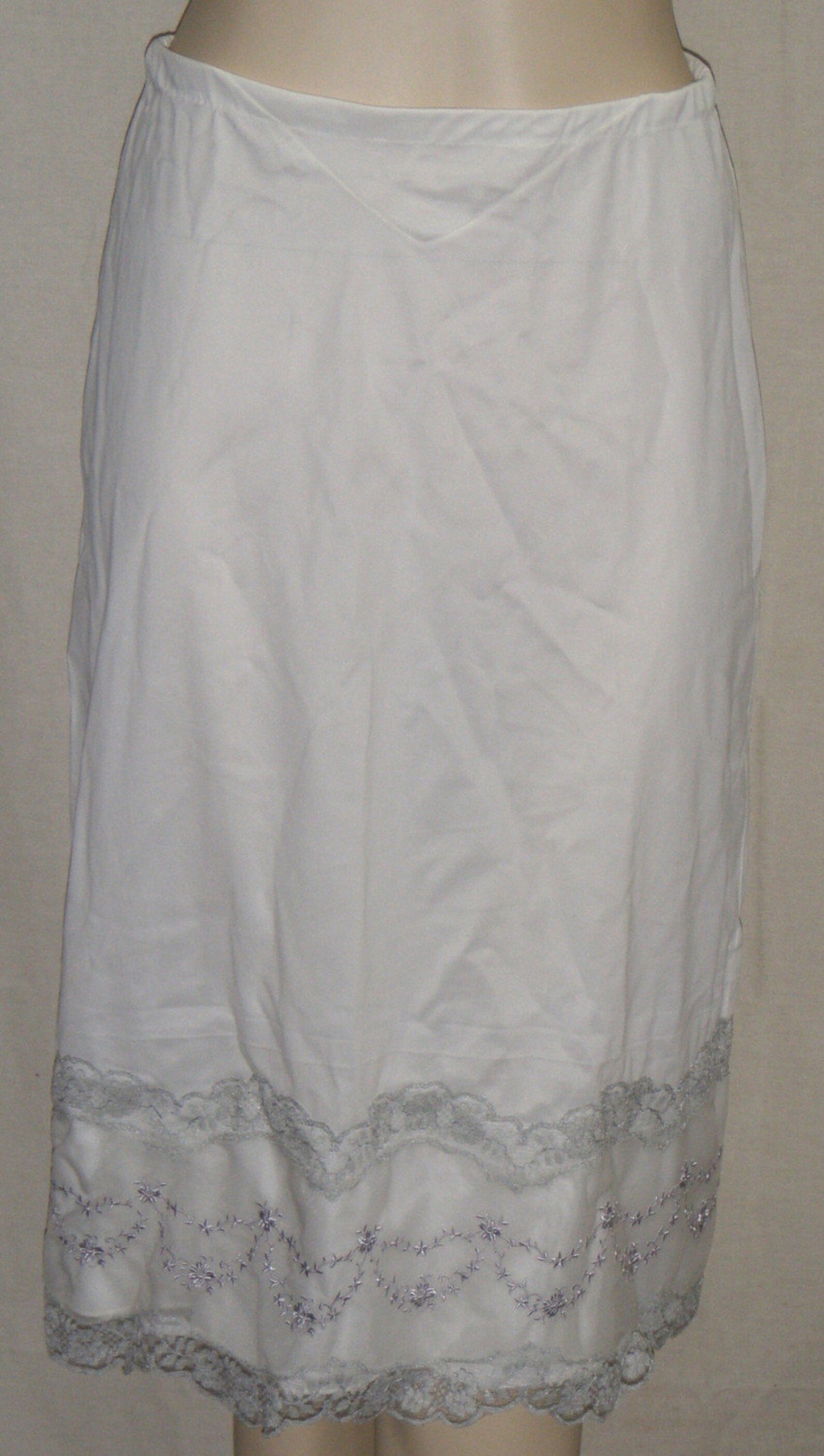 Vintage Van Raalte Embroidered Half Slip Suavette Size 32 Floral Lace ...