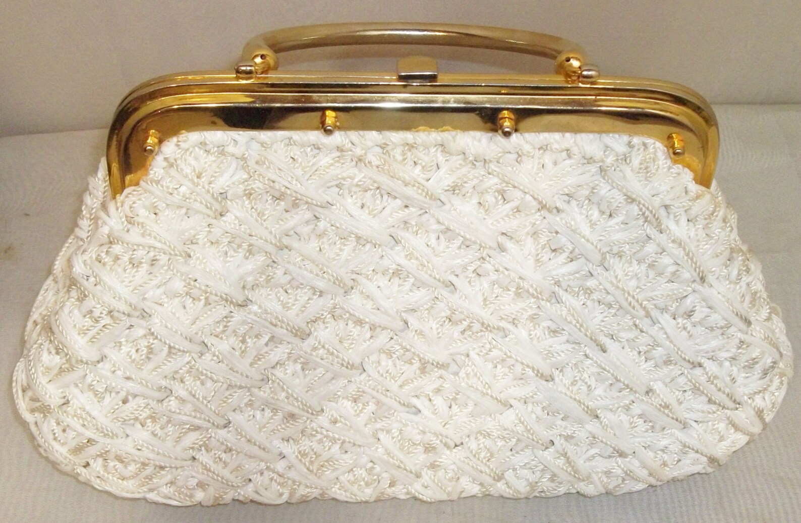 Vintage White Raffia Straw Simon Italy Purse Handbag Bag Clutch - Etsy