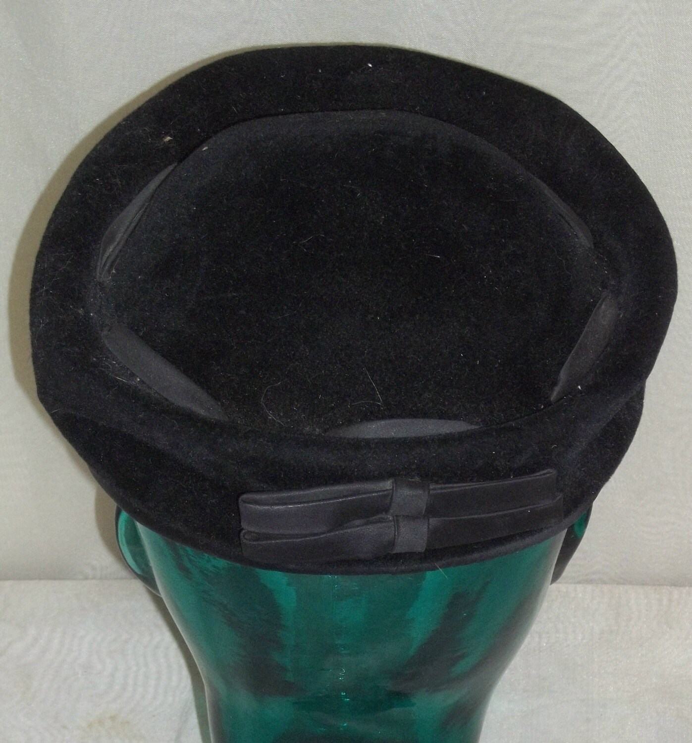Vintage Amy New York Black Velvet Tam Hat Church Beret Bow - Etsy