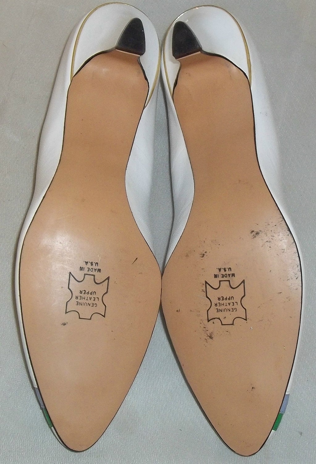Vintage 1960's Johansen White Leather Shoes Heels Pumps 6 A - Etsy