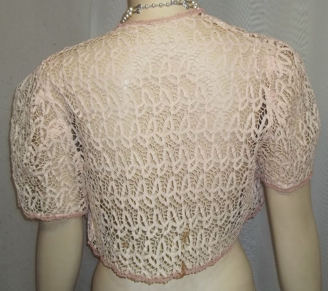 Authentic Antique Vintage Victorian Edwardian Era Pink Battenburg Lace ...