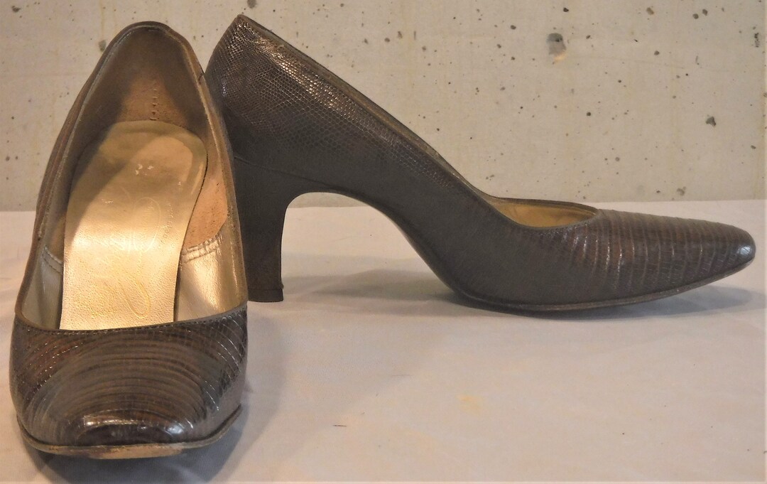 Vintage Johansen 1950's Lizard Skin High Heels Shoes Pumps 4 1/2 - Etsy