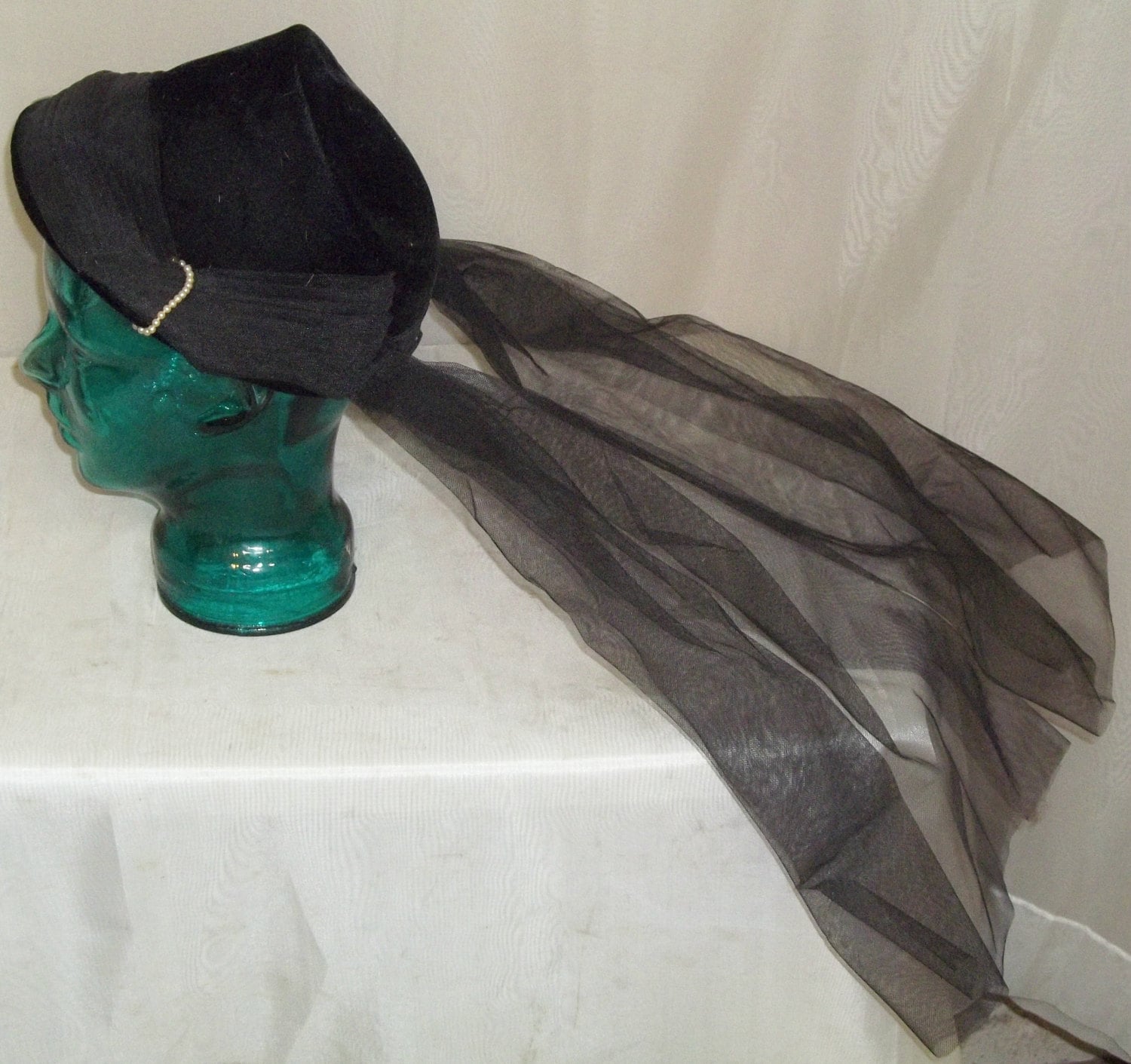 Vintage Black Velvet Netted Train Romantic Tilt Hat - Etsy