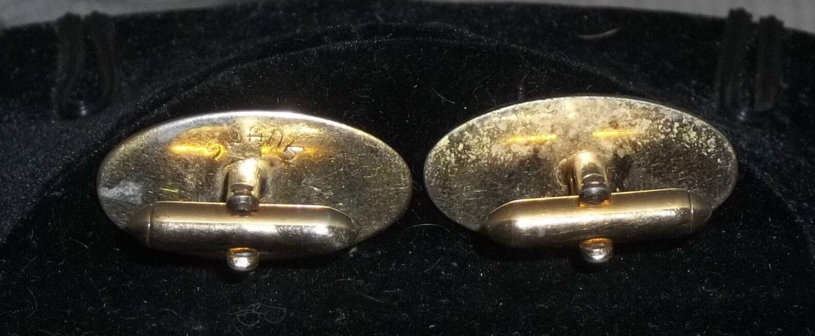 Vintage Swank Large Oval Monogram Space Cuff Links Cufflinks Gold Tone ...