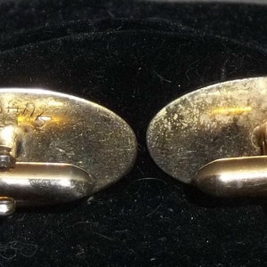 Vintage Swank Large Oval Monogram Space Cuff Links Cufflinks Gold Tone ...