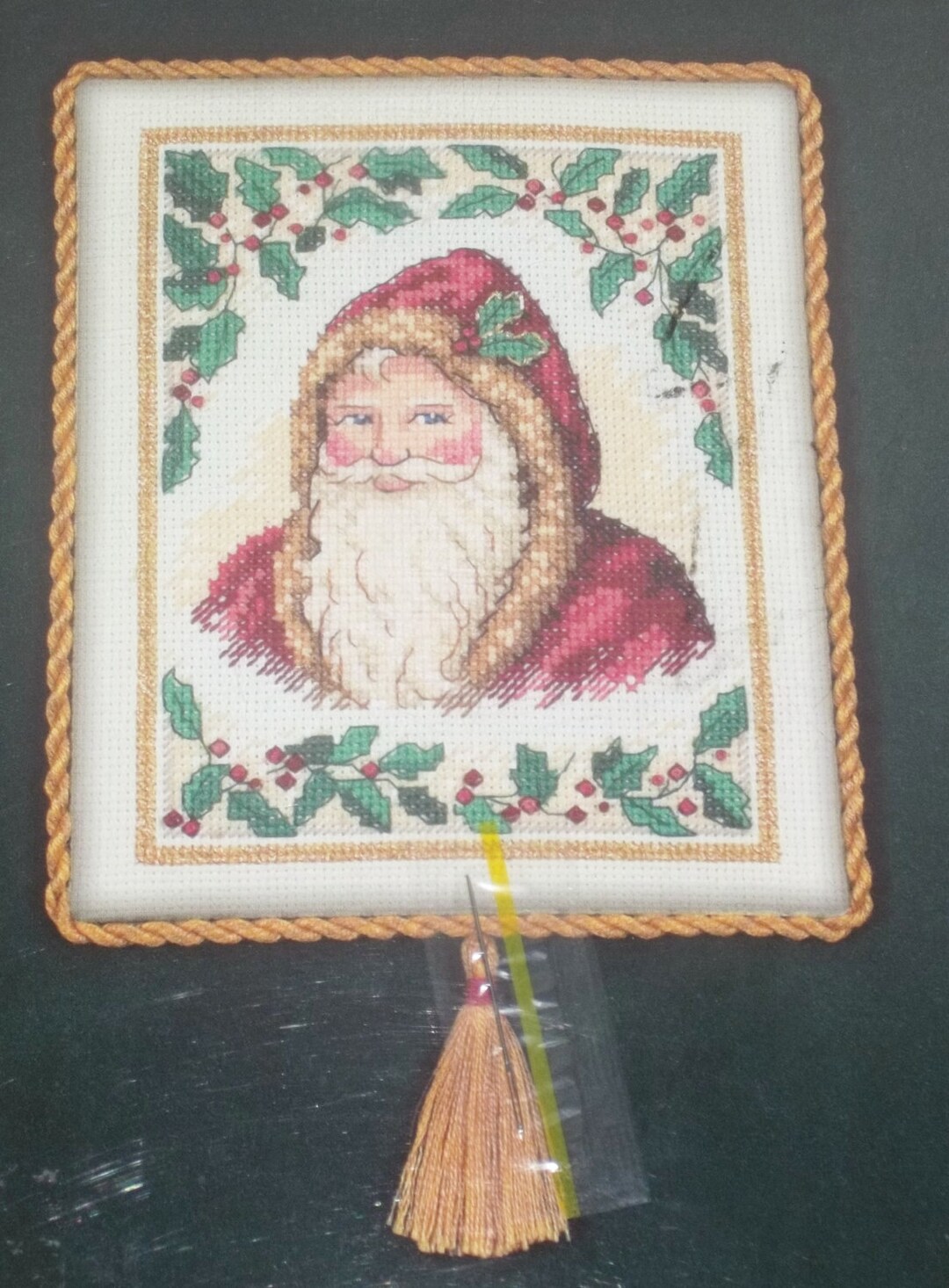 Dimensions Gold Nuggets Santa and Holly Cross Stitch Kit 8" X 10 ...