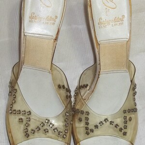 Vintage Lucite Heel Rhinestone Spring-o-lators Springolator Pumps ...