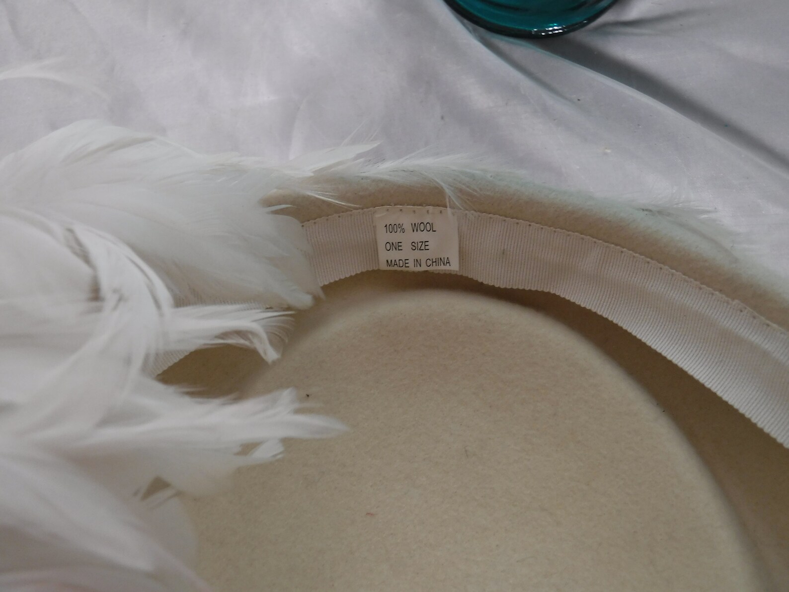 Vintage White Feather Wool Hat Cap Fancy Sequins - Etsy