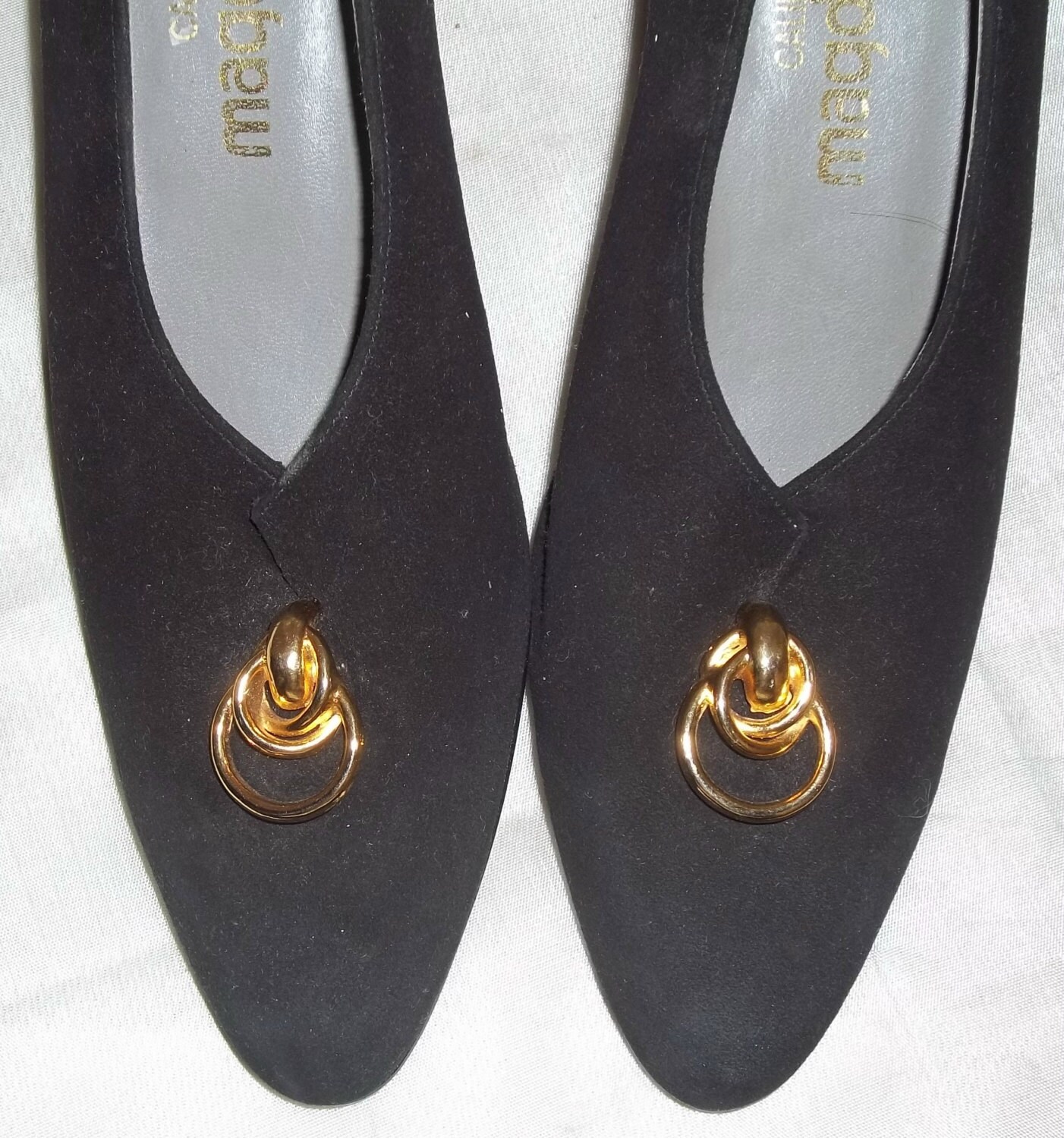 Vintage Deadstock Magdesians Black Suede Leather 9 1/2N Womens - Etsy