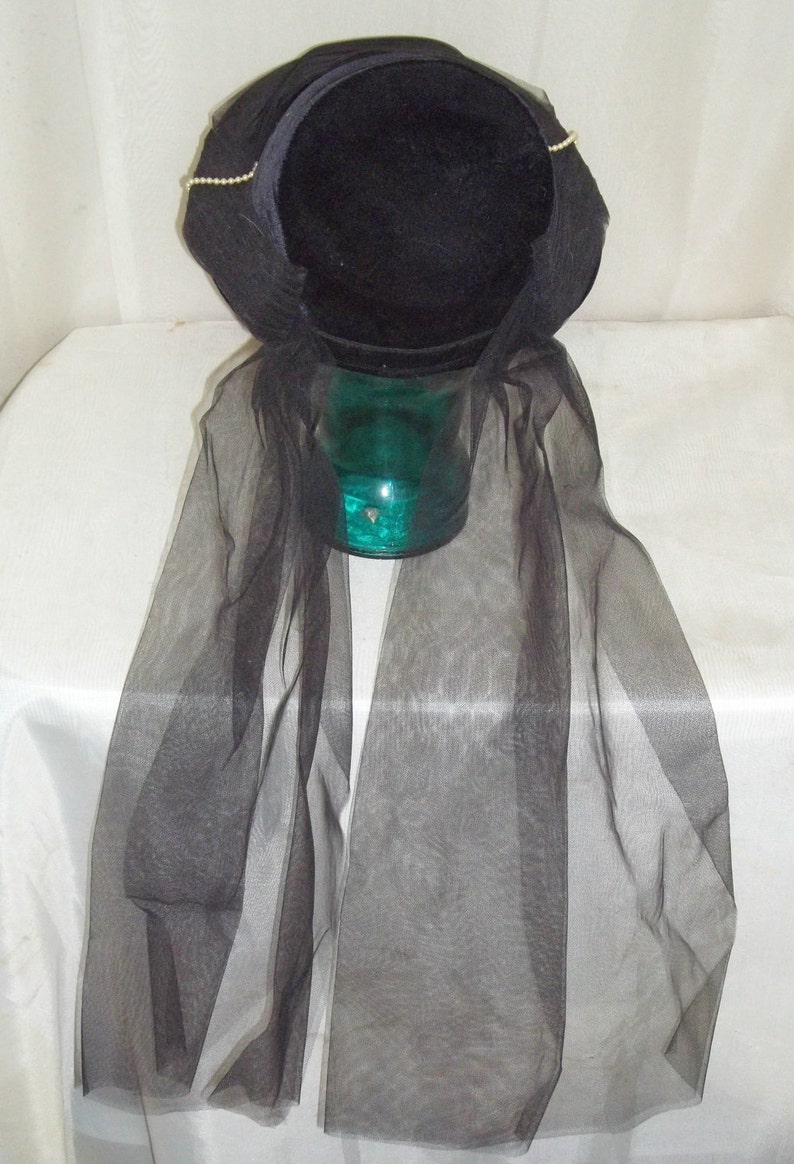 Vintage Black Velvet Netted Train Romantic Tilt Hat - Etsy