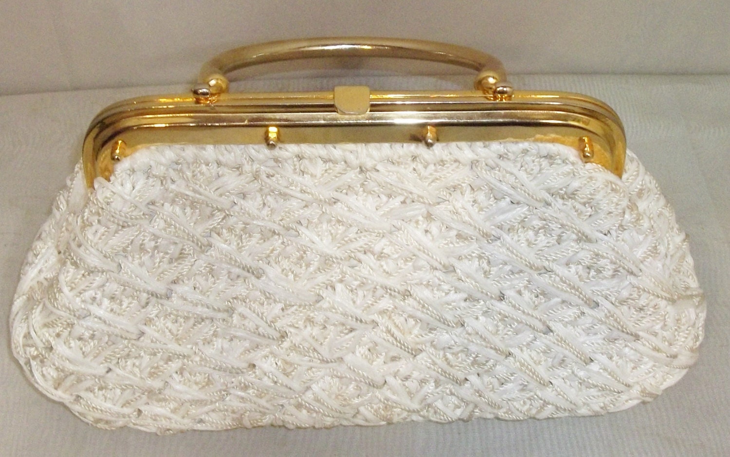 Vintage White Raffia Straw Simon Italy Purse Handbag Bag Clutch - Etsy