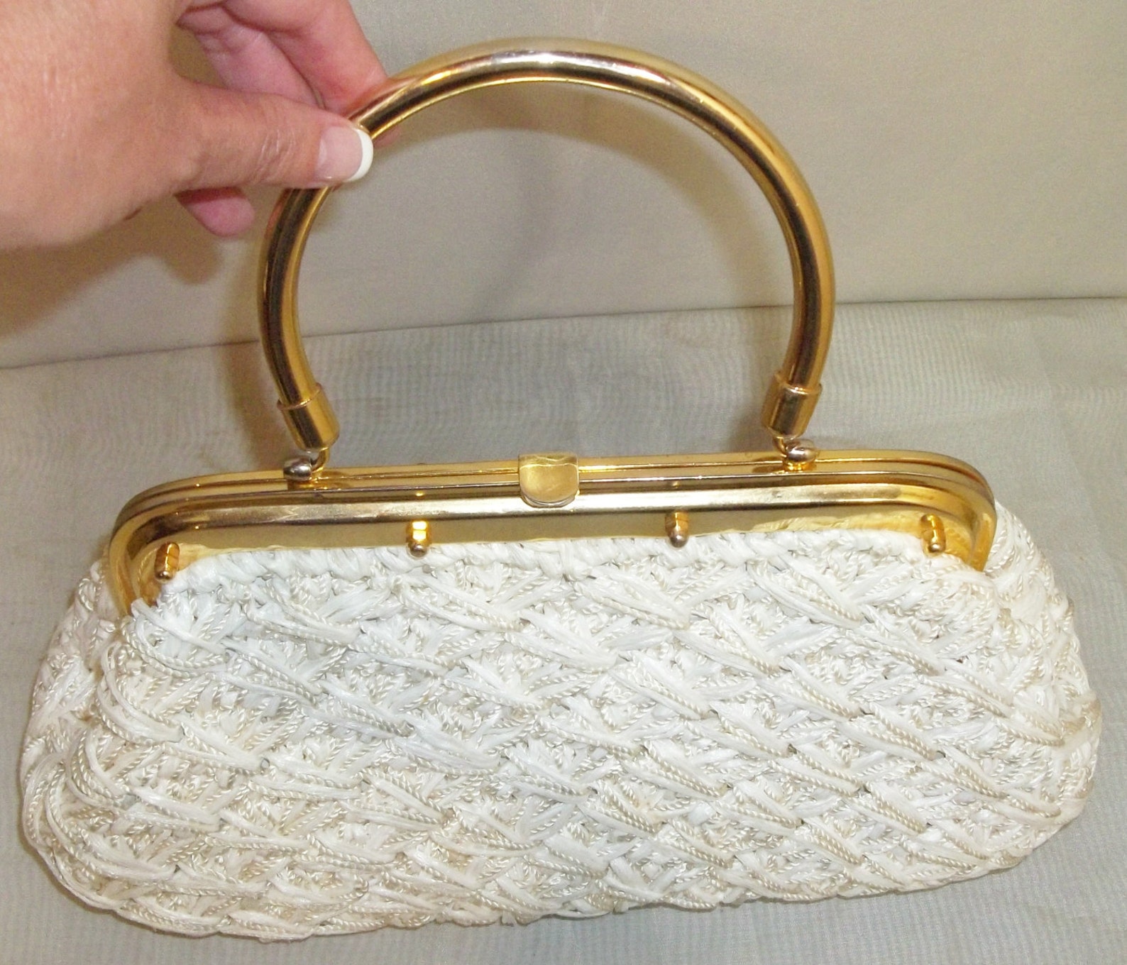 Vintage White Raffia Straw Simon Italy Purse Handbag Bag Clutch - Etsy