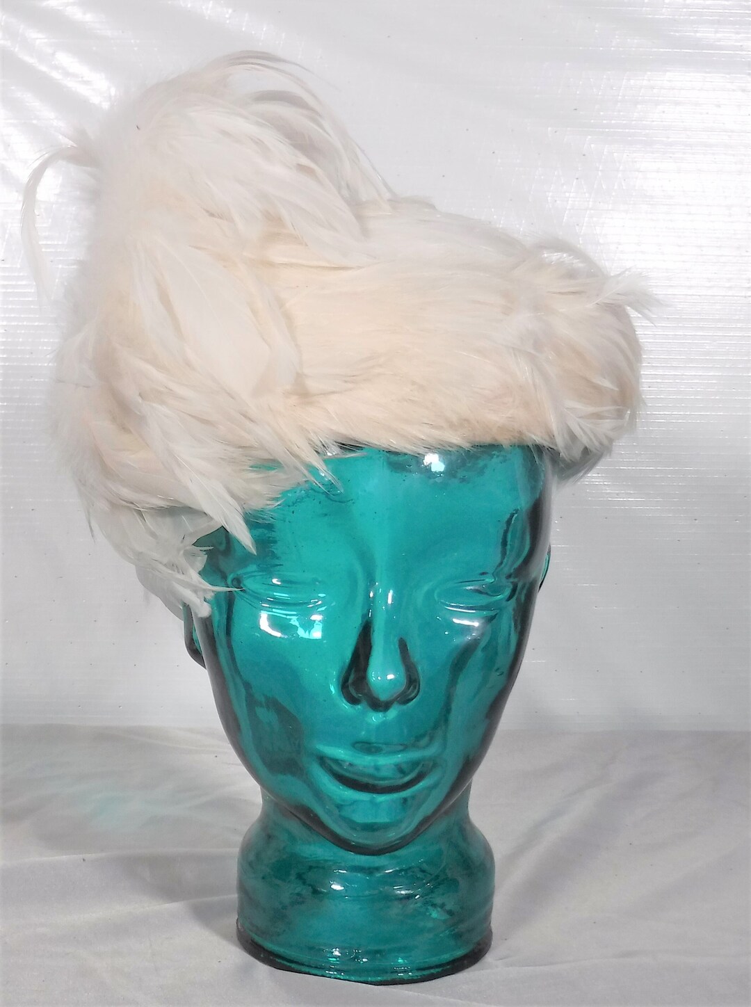 Vintage White Feather Wool Hat Cap Fancy Sequins - Etsy