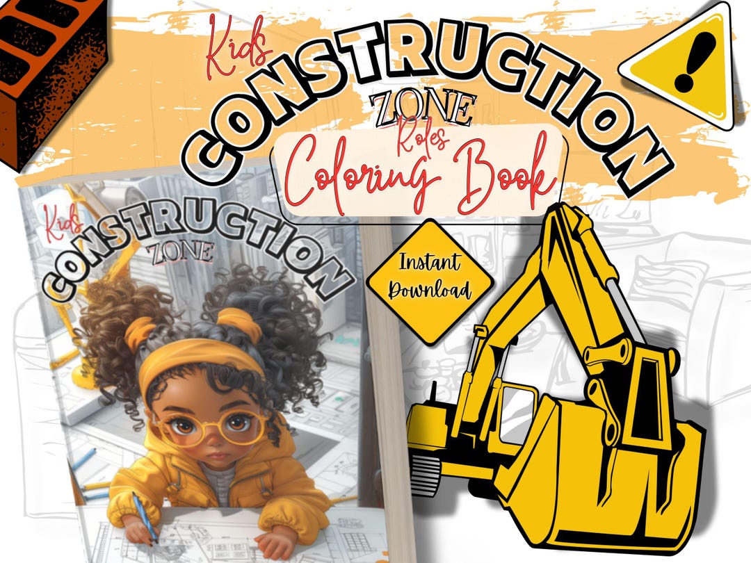 Kids Construction Zone Roles Coloring Book: an Introduction to the ...