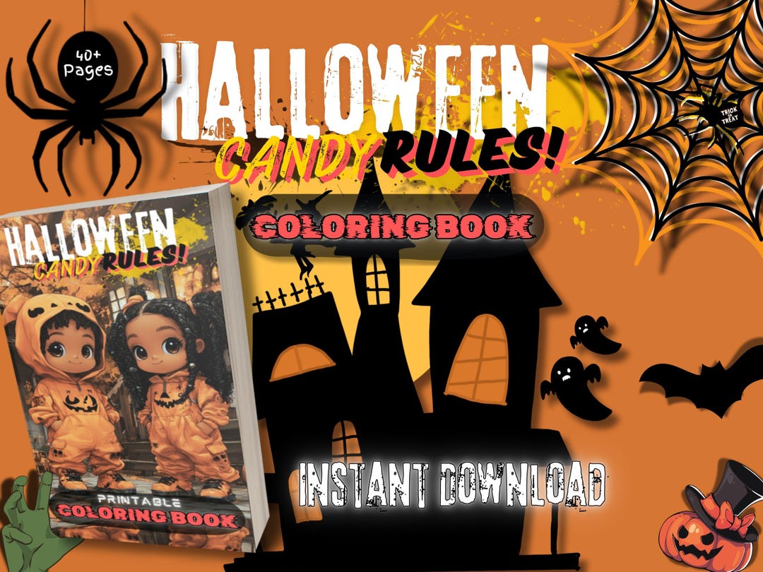 Halloween Candy Rules Coloring Book Pages - Etsy