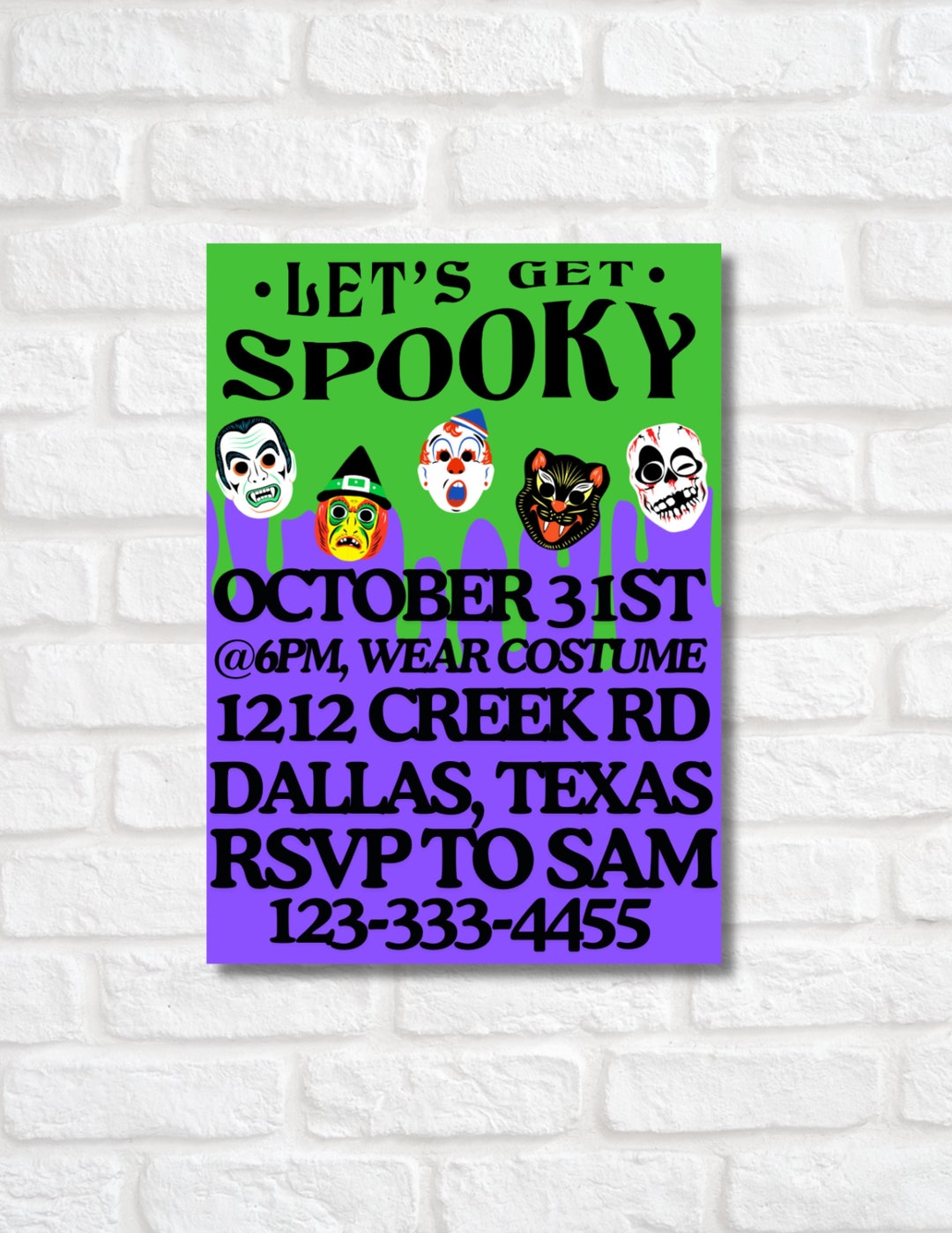 Lets Get Spooky Halloween Party Invitation Vibrant & Fun Halloween ...