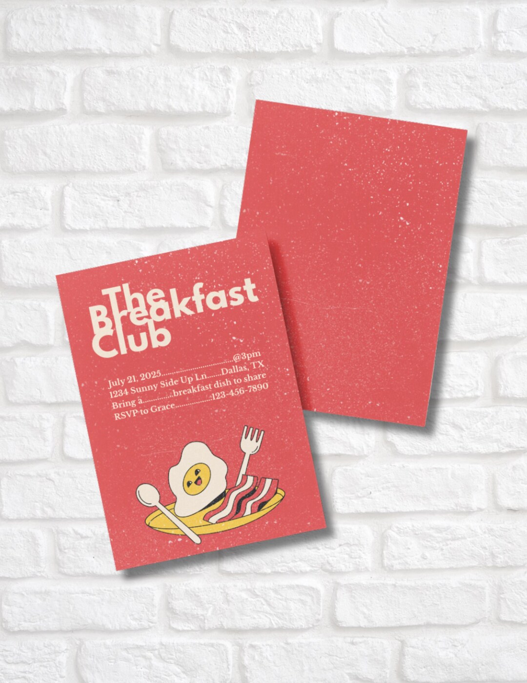 Happy Eggs Breakfast Club Birthday Party Invitation | Retro + Unique ...