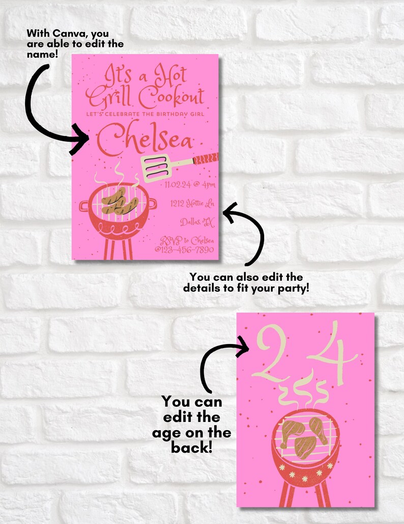 It's a Hot Grill Cookout Birthday Party Invitation | Playful & Pink B ...