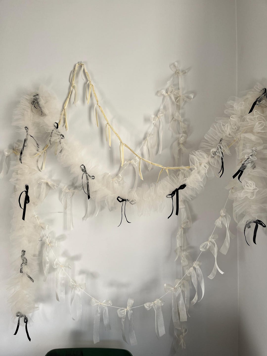 Handmade Tulle Garland With Velvet Bows: Party Wedding Decor - Etsy