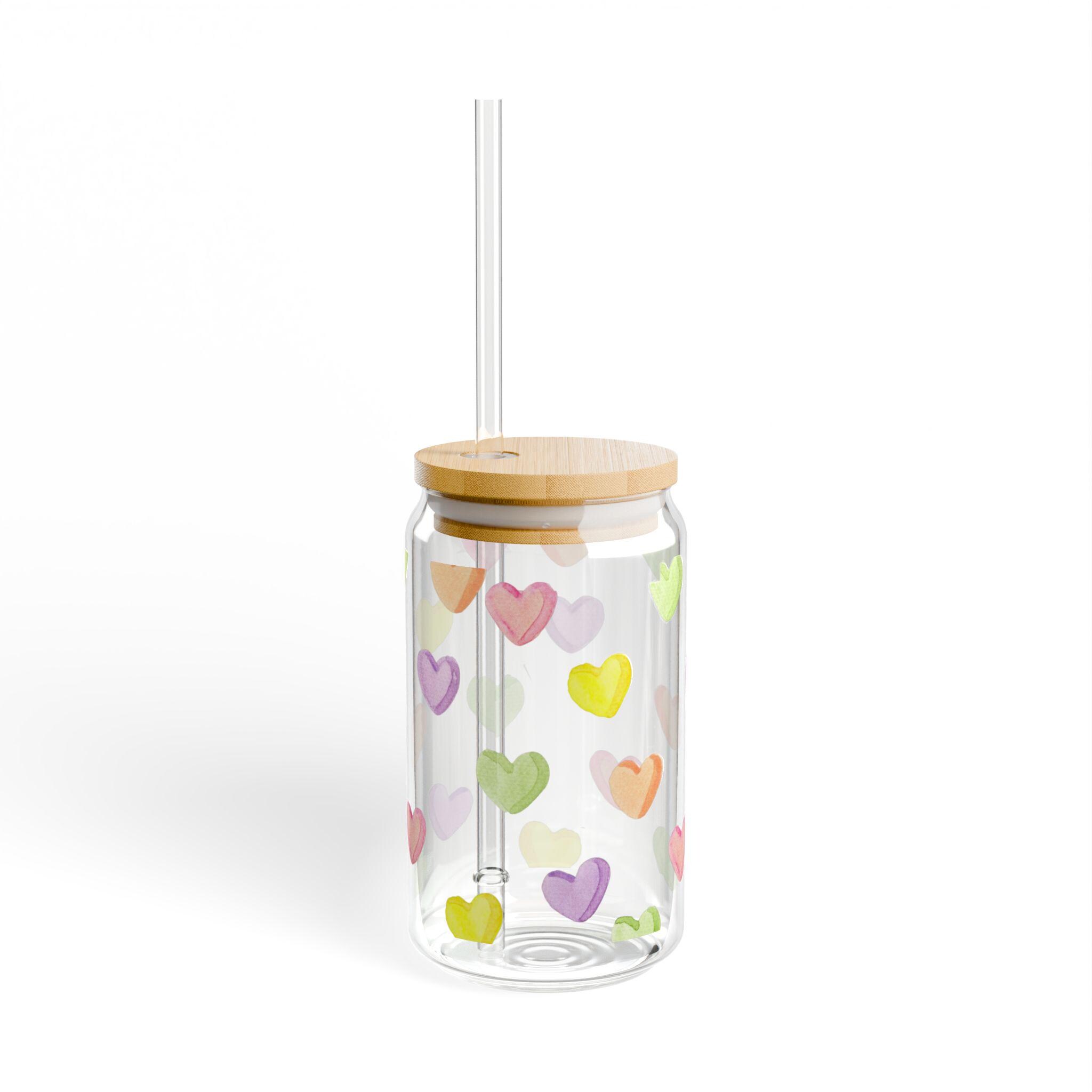 Candy Heart Sipper Glass, 16oz - Etsy