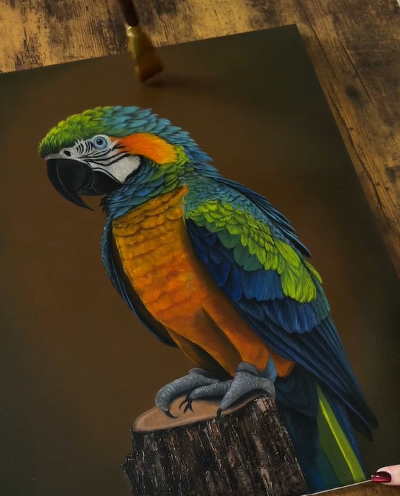 Hyper-realistic Oil Painting of a Parrot – Ideal Gift for Bird Lovers ...