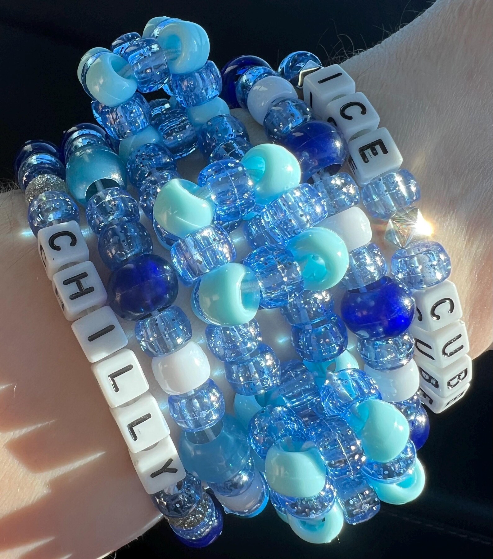 Winter Ice Kandi Bracelet Stack Blue Kandi Bracelets Ice Kandi Blue ...
