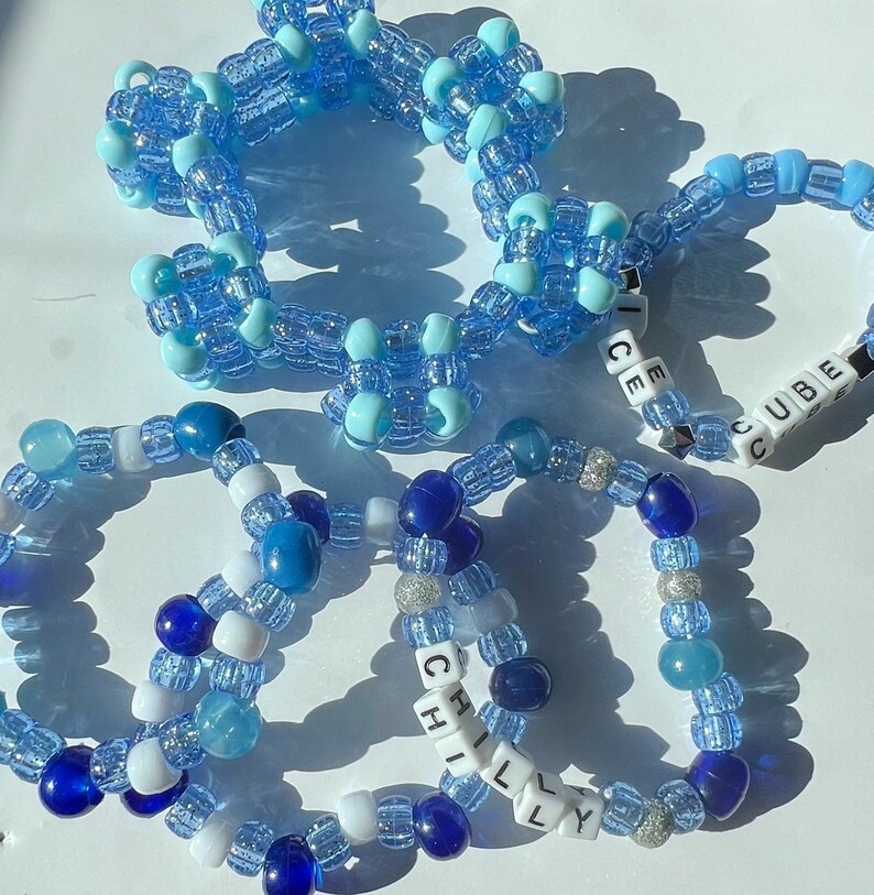 Winter Ice Kandi Bracelet Stack Blue Kandi Bracelets Ice Kandi Blue ...