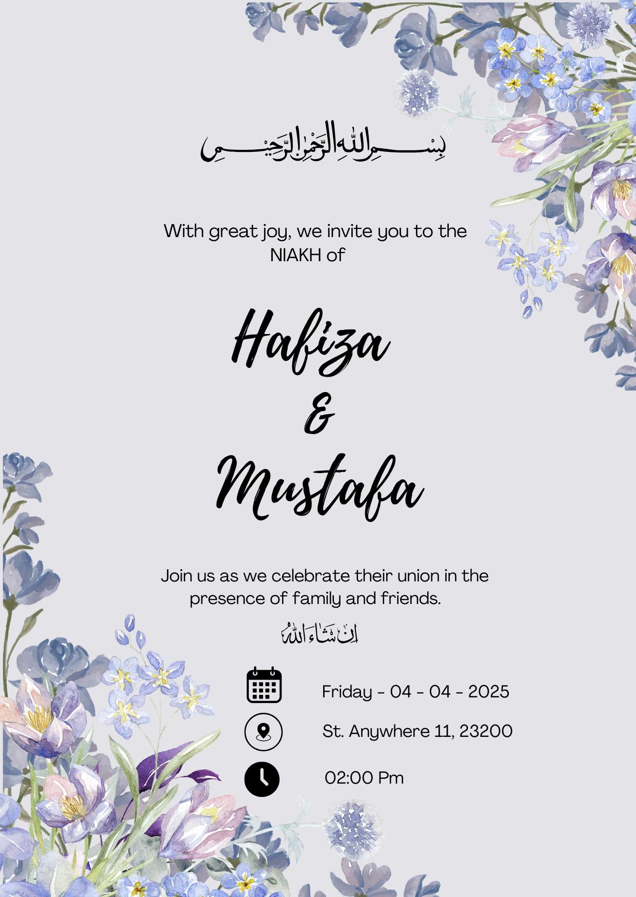 Editable Nikah, Walima, Dholki, Henna, Mehndi, Wedding Template ...