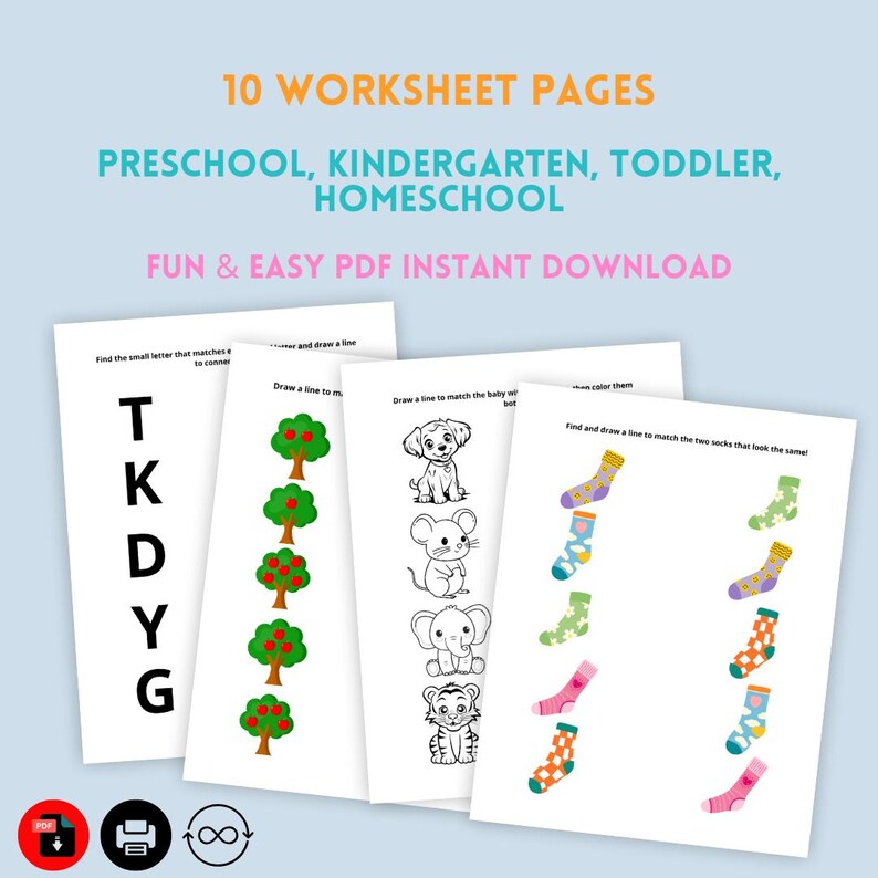 Printable Letter Practice for Kids Preschool Kindergarten Toddler ...