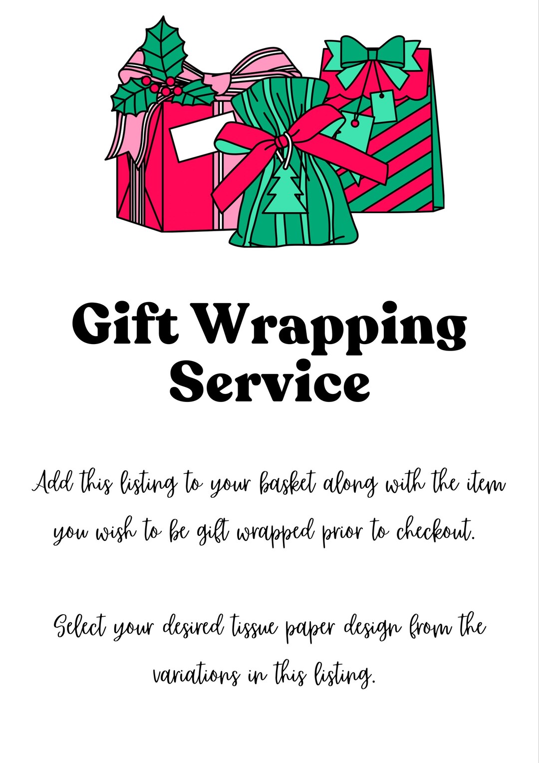 Gift Wrapping Service | Gift Wrap Upgrade | Tissue Paper and Matching ...