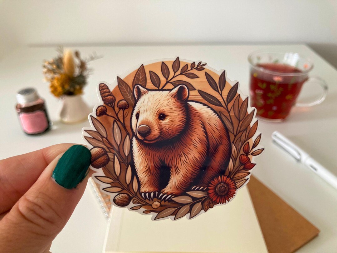 Wombat Sticker: Australian Animal Vinyl Decal - Etsy