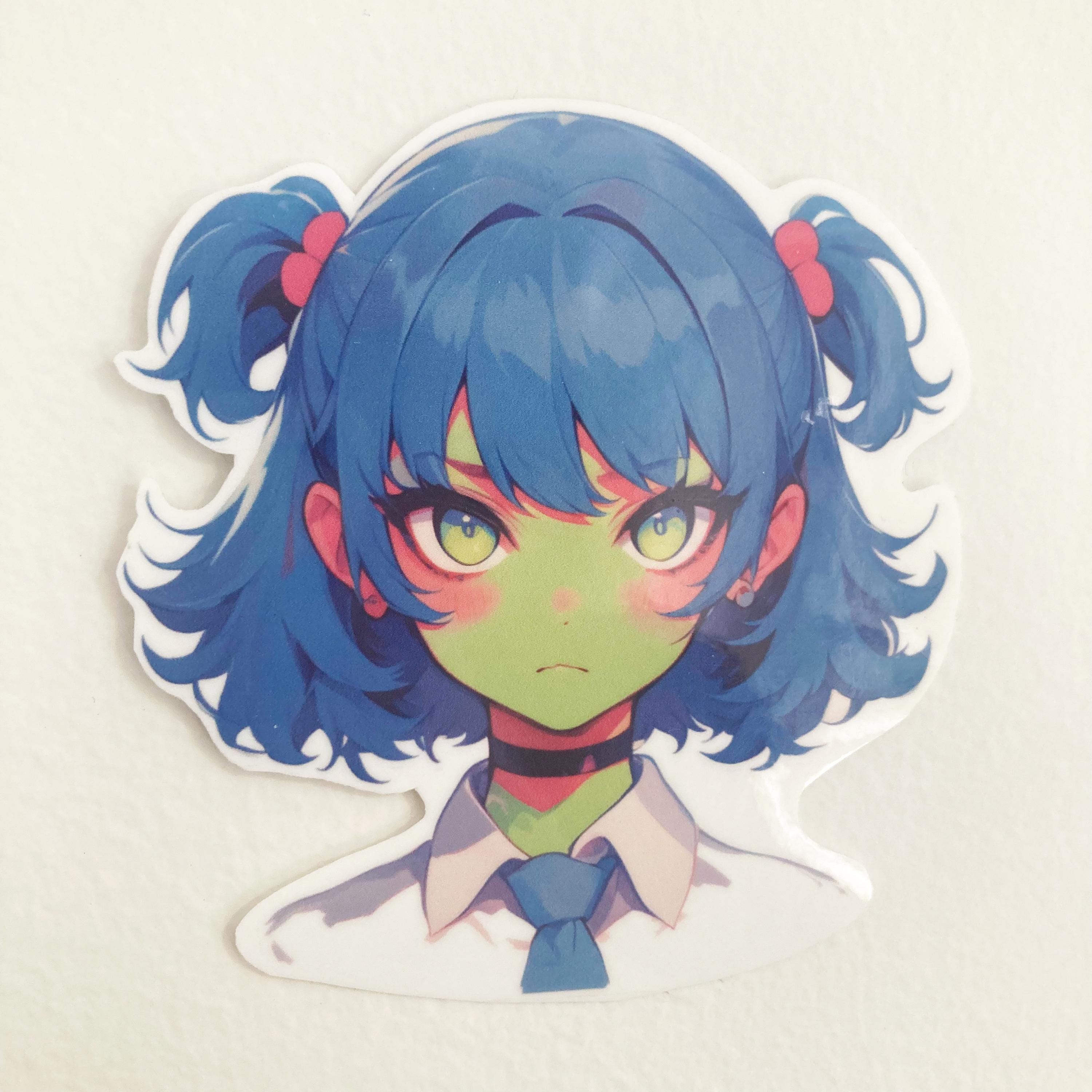 Zombie School Girl Sticker Kawaii Undead High Schooler Vinyl Decal ...