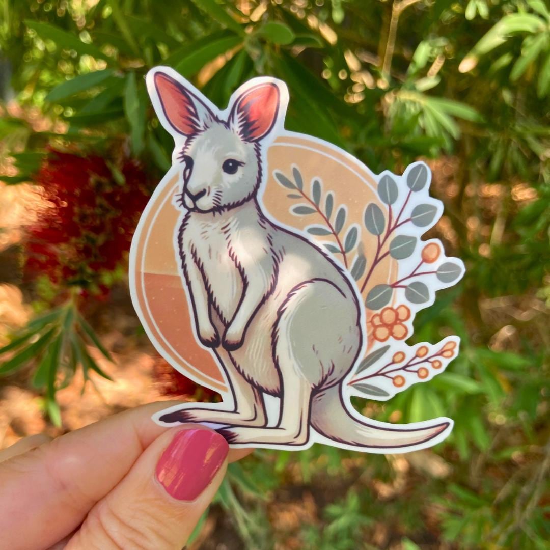 Cute Kangaroo Sticker Australian Native Wildlife, Cozy Outback Décor ...