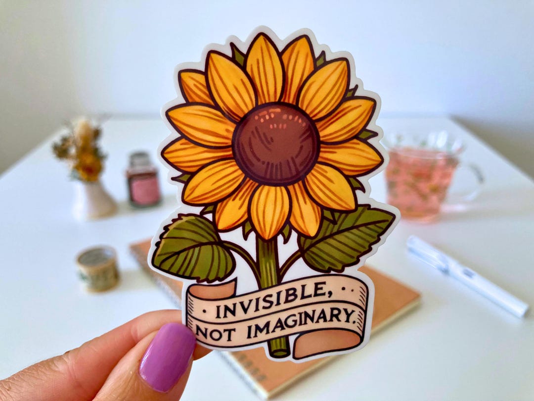 Sunflower ADHD Awareness Sticker, Hidden Disability Sticker, Invisible ...