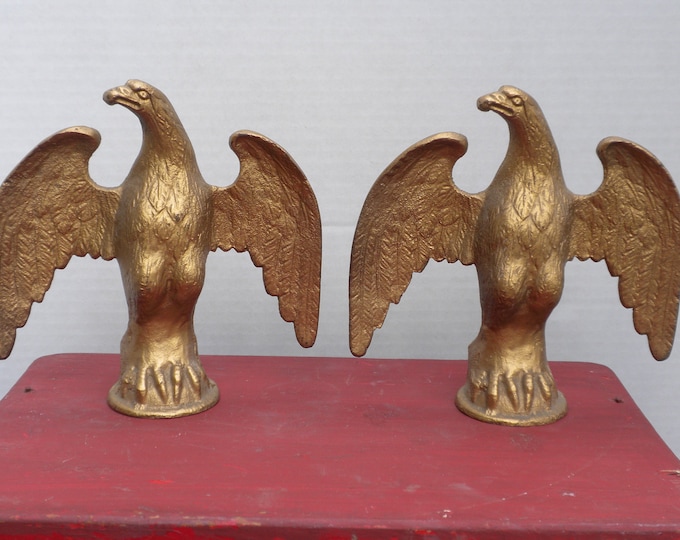 2 Brass Eagle Finials 6 Inches Tall Heavy Pole Toppers - Etsy