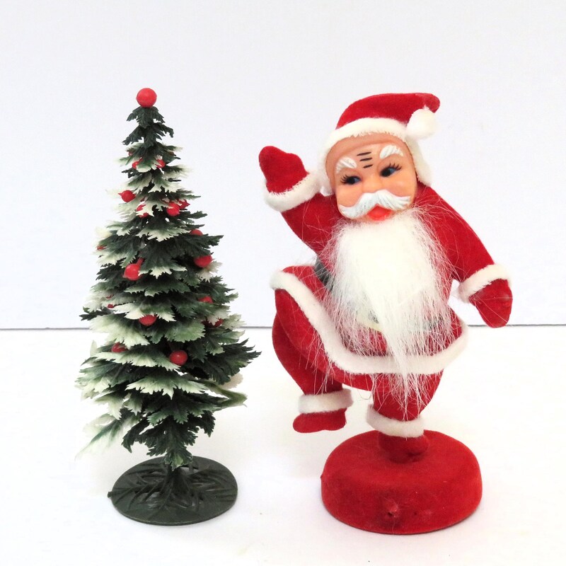 Flocked Santa - Etsy