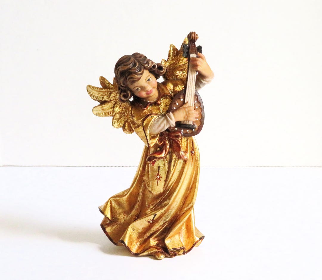 Wooden Hand-carved Angel Figure, Oberammergau Germany, 5.5" High, Old ...