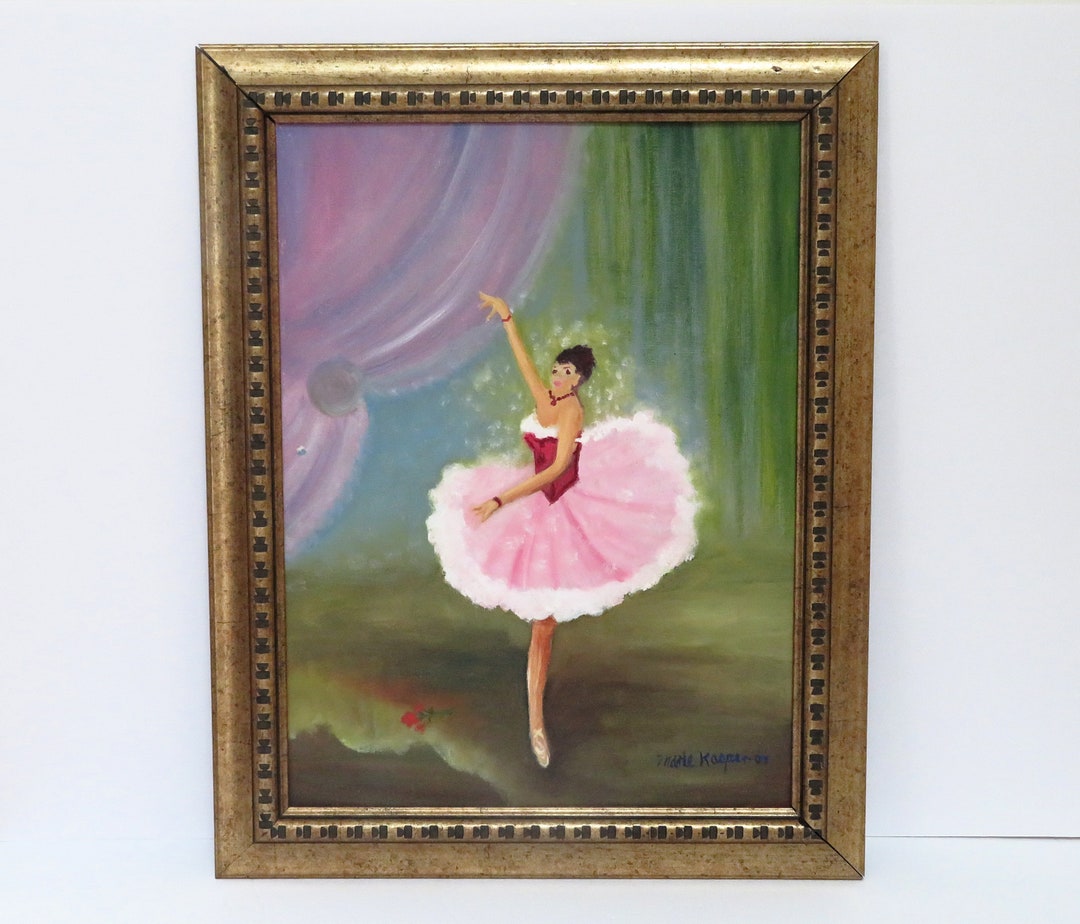 Original Ballerina Oil Painting, Artist Signed, Title Primadonna, Pink ...