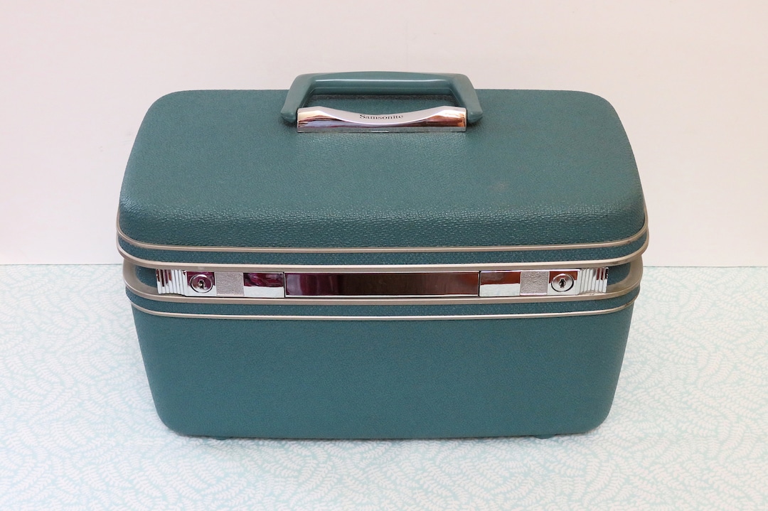 Vintage Samsonite Silhouette Train Case, Turquoise, Tray and Mirror ...