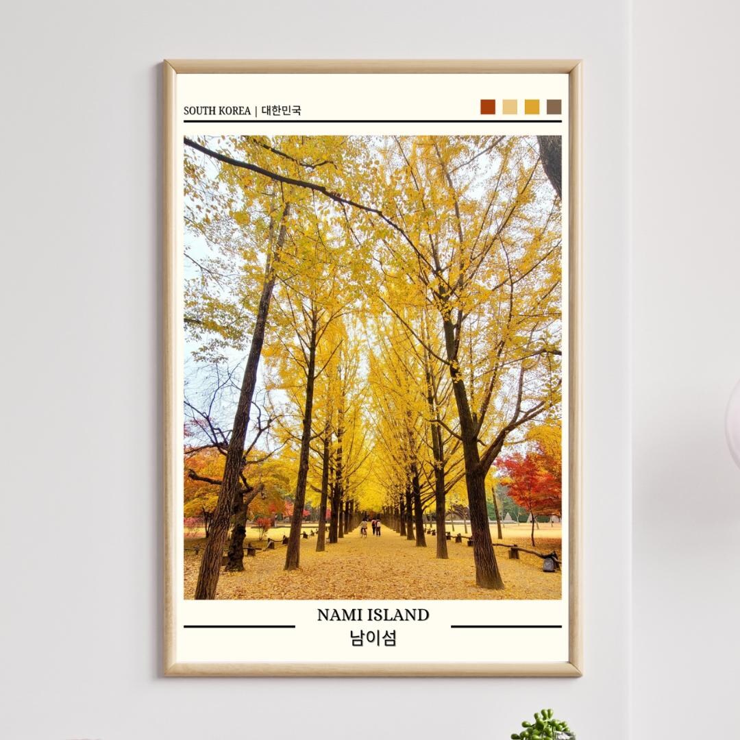 South Korea Printable, Nami Island Poster, Wall Art Print, South Korea ...
