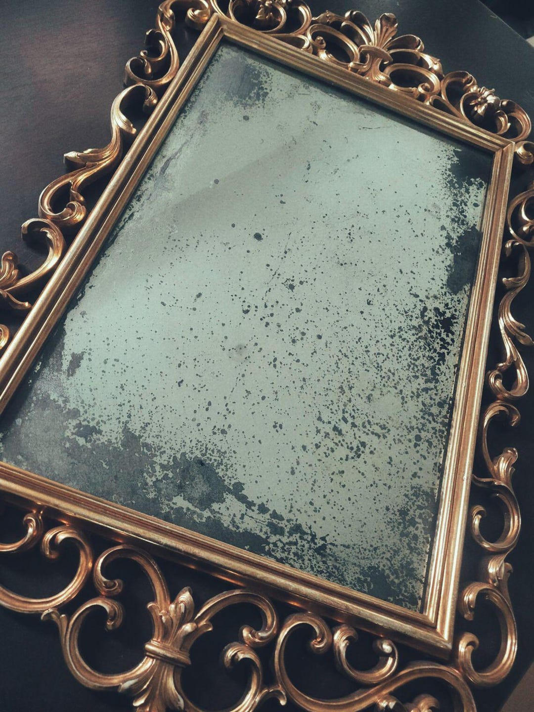Large Vintage Gold Mirror With Antique Patina – Distressed Elegance - Etsy