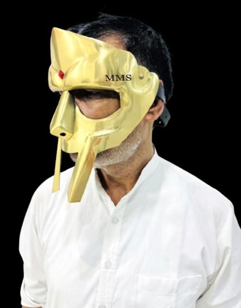 Metal Face Mask Steel MF Doom Armor Gladiator Mask Medieval Rapper Face ...