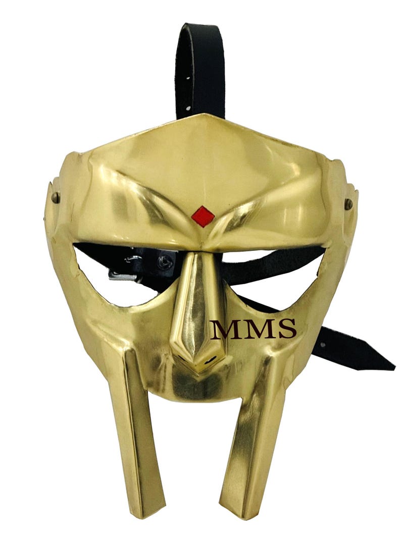 Metal Face Mask Steel MF Doom Armor Gladiator Mask Medieval Rapper Face ...
