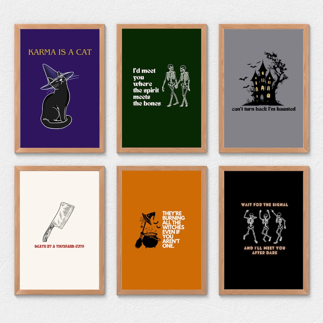 Taylor Swift Halloween Prints, Printable Wall Art, Set of 6, Taylor ...